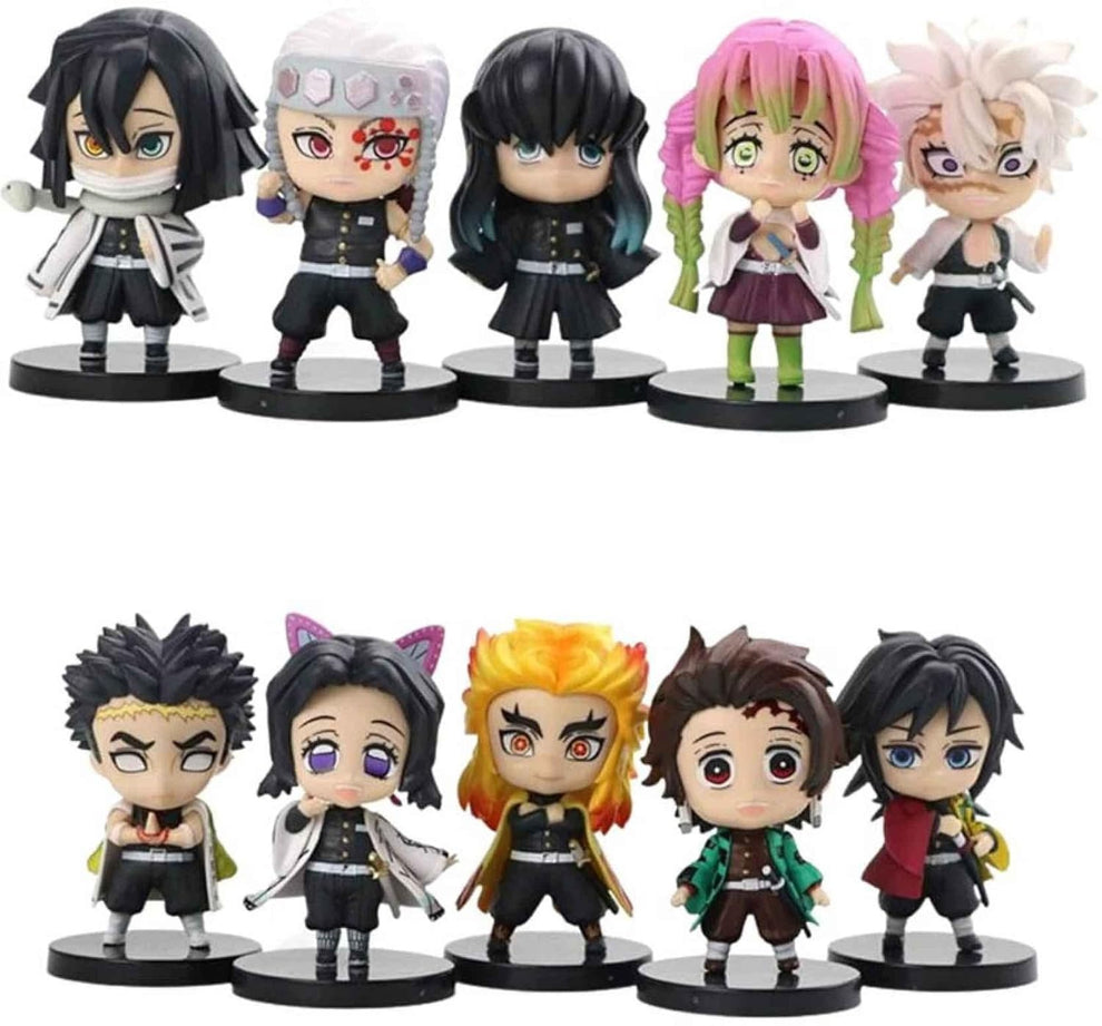Demon Slayer Figure Set of 10 – Crazygifts.in