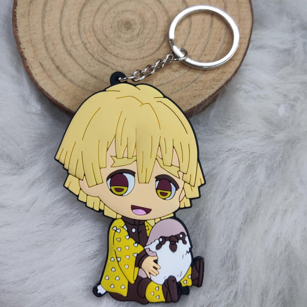Demon Slayer Zenitsu Rubber Keychain – Crazygifts.in